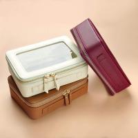China Waterproof PU Leather Cosmetic Organizer 8x6x2.5 Inch with Hanging Hook for Travel for sale