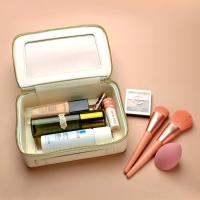 China Waterproof PU Leather Cosmetic Organizer 8x6x2.5 Inch with Hanging Hook for Travel for sale