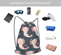 China Custom Polyester Drawstring Backpack 19.6x16.5 inch Waterproof Lightweight for Women Girls for sale