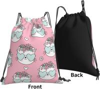 China Custom Waterproof Polyester Drawstring Backpack 10x14x16 Inch Lightweight String Bag for Kids Teens Gym Dance for sale