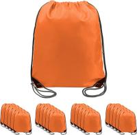 China Customizable Orange Drawstring Backpack 13.4x16.14 Inches Shockproof Waterproof Lightweight for sale