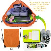 China Customizable Orange Drawstring Backpack 13.4x16.14 Inches Shockproof Waterproof Lightweight for sale