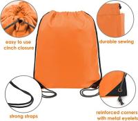 China Customizable Orange Drawstring Backpack 13.4x16.14 Inches Shockproof Waterproof Lightweight for sale