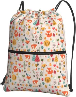 China Custom Waterproof Polyester Drawstring Backpack 18L Lightweight Sackpack for Hiking Travel Beach for sale