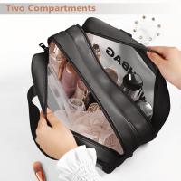 China Matte Translucent Travel Toiletry Bag 12.5x8.5x5.5 inch Waterproof Makeup Cosmetic Organizer with Handle for sale