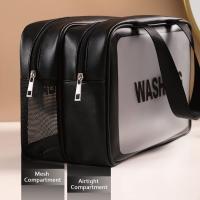 China Matte Translucent Travel Toiletry Bag 12.5x8.5x5.5 inch Waterproof Makeup Cosmetic Organizer with Handle for sale
