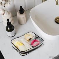 China Clear PVC Waterproof Travel Toiletry Bag 30x10x22cm with Durable Zipper for sale