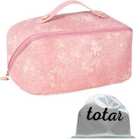China PU Leather Travel Toiletry Makeup Bag for Women Waterproof 4.7x10.2x4.7 Inch Organizer Case for sale