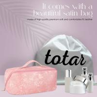 China PU Leather Travel Toiletry Makeup Bag for Women Waterproof 4.7x10.2x4.7 Inch Organizer Case for sale