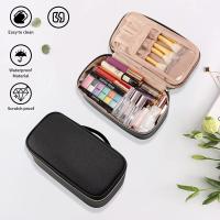China Portable Travel Makeup Bag 9.6x5.1x3.6in Waterproof PU Leather Cosmetic Organizer Pouch for Women for sale