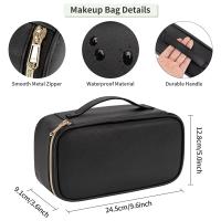China Portable Travel Makeup Bag 9.6x5.1x3.6in Waterproof PU Leather Cosmetic Organizer Pouch for Women for sale