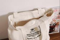 China Eco Friendly Reusable Canvas Tote Bag with Zipper for Grocery Shopping 0.2kg for sale