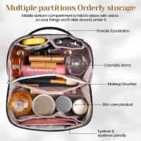 China Large Capacity Travel Cosmetic Makeup Bag PU Leather Waterproof for sale