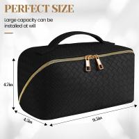 China Large Capacity Travel Cosmetic Makeup Bag PU Leather Waterproof for sale