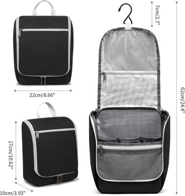 China Polyester Hanging Toiletry Travel Bag 8.66x3.93x10.62 Inches Shockproof Protective Storage for sale