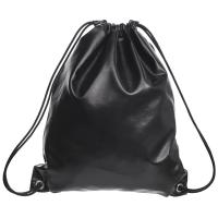China Custom PU Leather Drawstring Bag Waterproof Storage Pouch for Headset Cable 20x15cm for sale