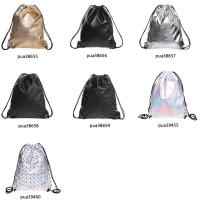 China Custom PU Leather Drawstring Bag Waterproof Storage Pouch for Headset Cable 20x15cm for sale
