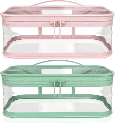 China PVC Transparent Makeup Bag 8.3x5.9x3.5 Inch Waterproof Travel Storage Pouch Shockproof for sale