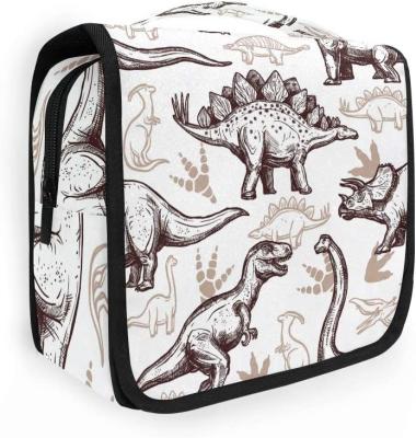 China Dinosaur Travel Toiletry Bag for Boys Kids 23x10x47cm Polyester Cosmetic Organizer for sale