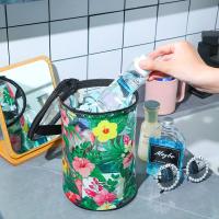 China Clear PVC Waterproof Toiletry Bag 5.91x9 Inch Beach Makeup Pouch with Hawaiian Floral Print for sale