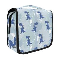 China Hanging Travel Toiletry Bag 23x47cm Waterproof Polyester Makeup Organizer for Men Women Blue for sale