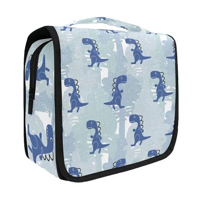 China Hanging Travel Toiletry Bag 23x47cm Waterproof Polyester Makeup Organizer for Men Women Blue for sale
