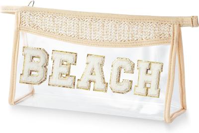 China Transparent PVC Travel Toiletry Bag 30cm Waterproof Makeup Pouch with Zipper for sale
