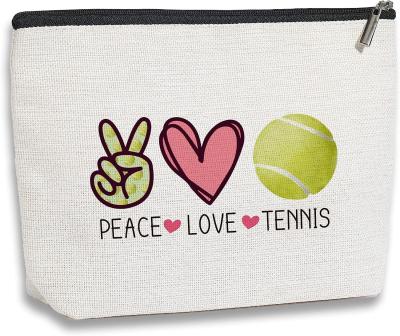 China Custom Logo Canvas Cosmetic Bag 9.1x7.1 Inch Waterproof Travel Makeup Pouch for Women for sale