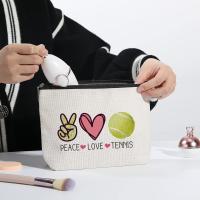 China Custom Logo Canvas Cosmetic Bag 9.1x7.1 Inch Waterproof Travel Makeup Pouch for Women for sale