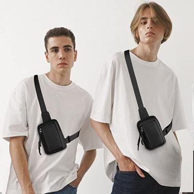 China Small Waterproof Crossbody Bag 7.5x4.7x2.75 inch Polyester Phone Chest Bag for Travel Hiking Men Women for sale