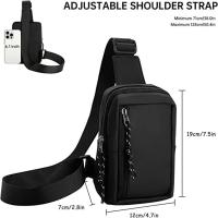 China Small Waterproof Crossbody Bag 7.5x4.7x2.75 inch Polyester Phone Chest Bag for Travel Hiking Men Women for sale