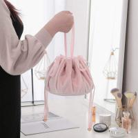 China Velvet Drawstring Makeup Bag for Women Travel Cosmetic Organizer 0.1kg Custom Size for sale