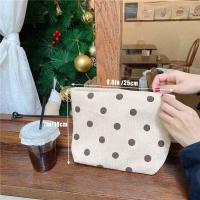 China Corduroy Velvet Cosmetic Bag Large Capacity 19x11x8 cm Shockproof Travel Makeup Pouch for sale