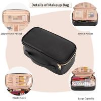 China Custom PU Cosmetic Bag 0.1kg Water Resistant Travel Makeup Organizer for Women for sale