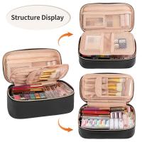 China Custom PU Cosmetic Bag 0.1kg Water Resistant Travel Makeup Organizer for Women for sale