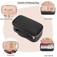 China Custom PU Cosmetic Bag 0.1kg Water Resistant Travel Makeup Organizer for Women for sale