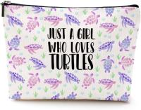 China Waterproof Canvas Sea Turtle Makeup Bag 9.84x5.5x6.88 Inch Cosmetic Travel Pouch for sale