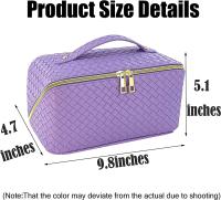 China Waterproof Portable Leather Makeup Organizer Bag with Dividers and Handle for sale