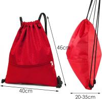 China Waterproof Drawstring Backpack 19.7x16.5 Inch Gym Bag with Zip Pocket for Men Women for sale