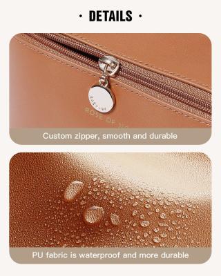 China Lightweight Waterproof Large Capacity Cosmetic Bag 7.5x3.5x9.4 inch Polyester Travel Toiletry Pouch for sale
