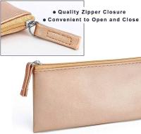 China PU Leather Cosmetic Pencil Bags Small Soft Makeup Pouch With Zipper for sale