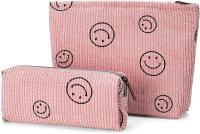 China Shockproof Soft Cosmetic Bag for Women Travel Pink Small Makeup Brush Pouch 10x8 inch for sale