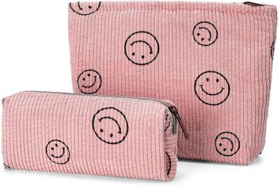 China Shockproof Soft Cosmetic Bag for Women Travel Pink Small Makeup Brush Pouch 10x8 inch for sale
