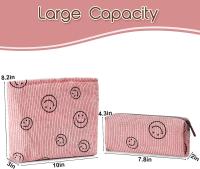 China Shockproof Soft Cosmetic Bag for Women Travel Pink Small Makeup Brush Pouch 10x8 inch for sale
