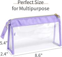 China Clear Waterproof TSA Approved Toiletry Bag 8.6x2.4x5.5 inches for Travel Durable PVC for sale