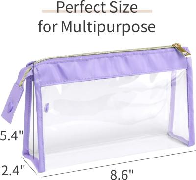 China Clear Waterproof TSA Approved Toiletry Bag 8.6x2.4x5.5 inches for Travel Durable PVC for sale