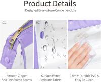China Clear Waterproof TSA Approved Toiletry Bag 8.6x2.4x5.5 inches for Travel Durable PVC for sale
