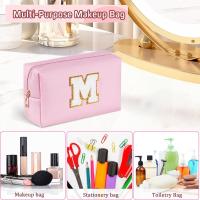 China Personalized PU Leather Cosmetic Bag 8.3x3.5x4.9in Waterproof Travel Toiletry Case for Women for sale