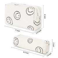 China Corduroy Makeup Pouch Travel Toiletry Bag 7x4 Inches Waterproof Cosmetic Storage for sale