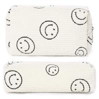 China Corduroy Makeup Pouch Travel Toiletry Bag 7x4 Inches Waterproof Cosmetic Storage for sale